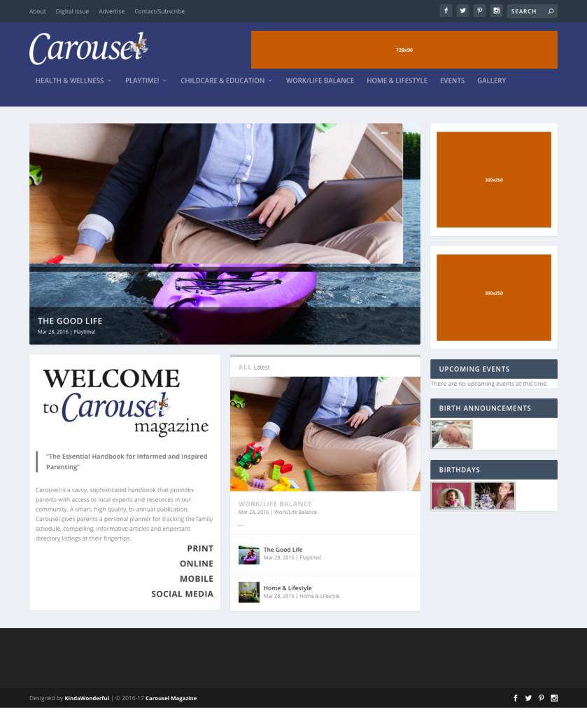 Carousel Magazine Web Design - KindaWonderful